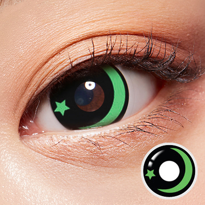 Green Moon and Star Halloween Contact Lenses – LENSTOWNUS