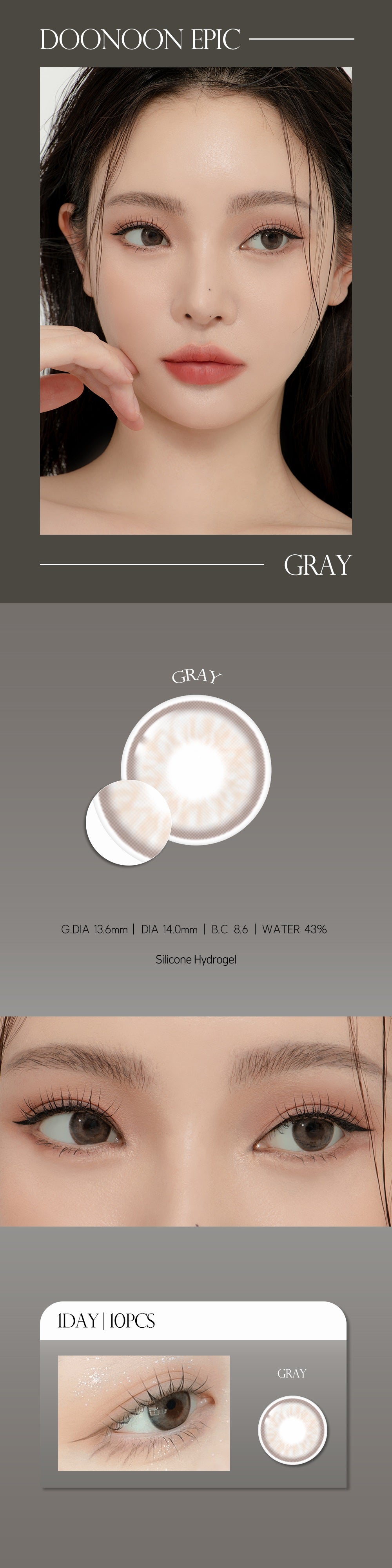 Buy Doonoon Rona Gray Contacts for Clear Vision | Lenstown US – LENSTOWNUS